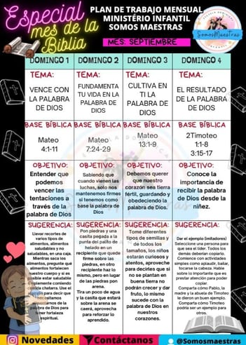PLANIFICACIONES MENSUALES PARA EL MINISTERIO DE NIÑOS | Somos Maestras