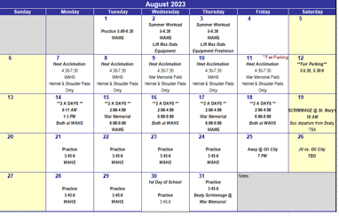 Varsity Schedule | Warren Dragons Football