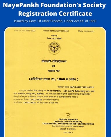 Our Certificates | NayePankh Foundation | GOVT. REG. NGO