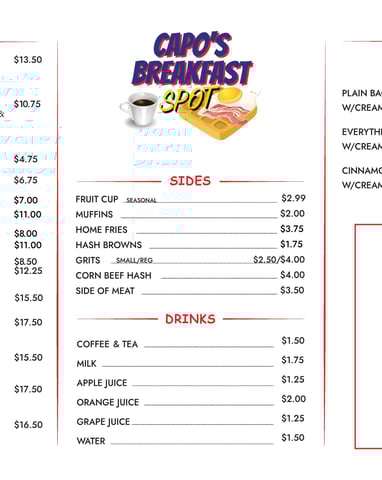 Online Breakfast Ordering | Capo's Breakfast Spot | Albany, NY