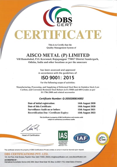 Sustainable Steel Rebar Production Process at Aisco | AISCO