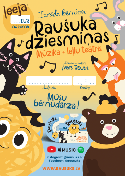Raušuka bērnu dziesmas ar vārdiem un notīm (YouTube/Video) | Raušuks.lv ...
