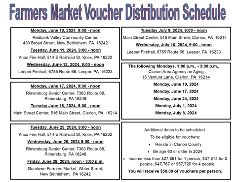 FARMERS MARKET VOUCHERS