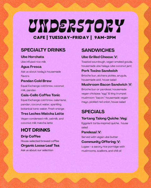 Understory Restaurant Menu - Vibrant Community Dining | Understory