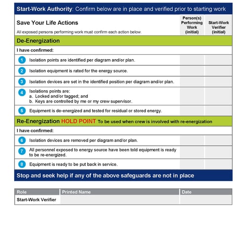 Start Work Checks | Rockies Business Unit Online