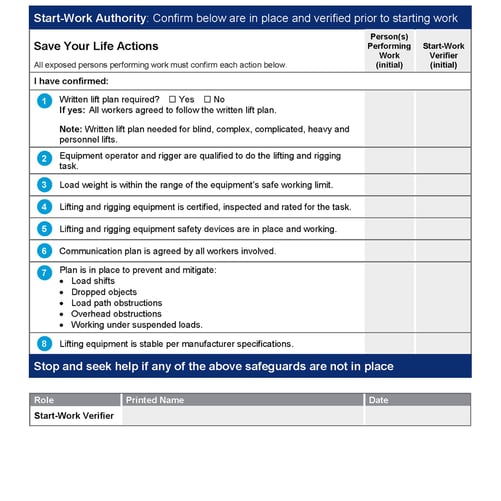 Start Work Checks | Rockies Business Unit Online