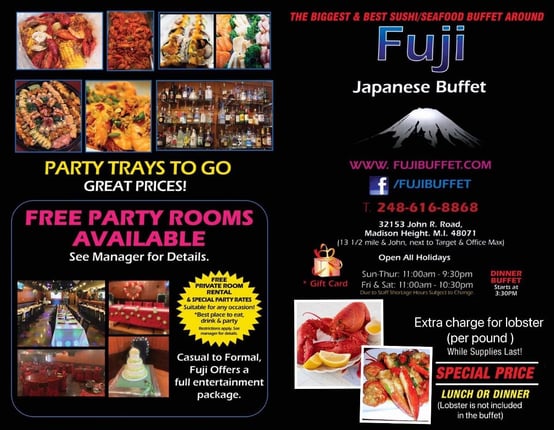 Menus, Party Trays, Takeout - Full Selection of Cocktails | Fuji ...