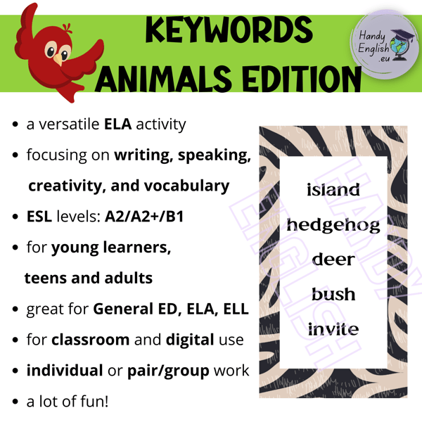 [PDF/PNG] Keywords: Animals | Handy English - ESL lesson plans and ...