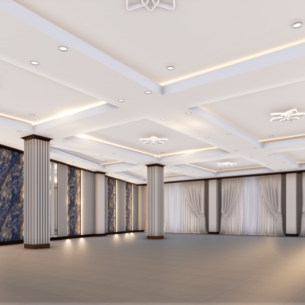 Fiesta Ballroom Event Hall Interior Design | Ro.C Construction & Designs