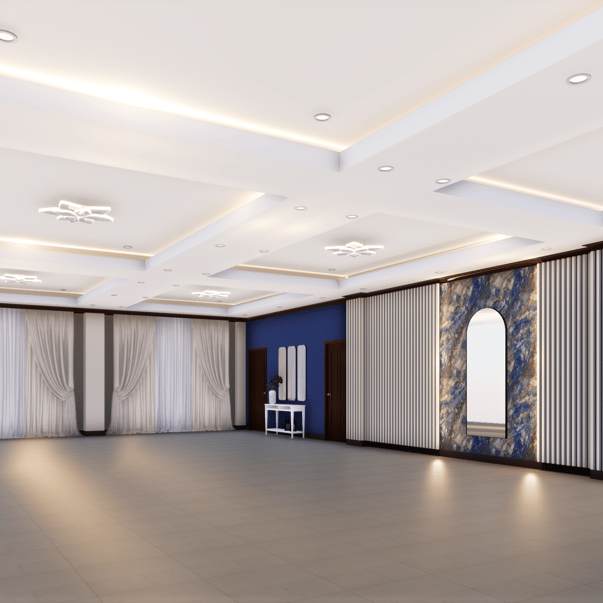 Fiesta Ballroom Event Hall Interior Design | Ro.C Construction & Designs