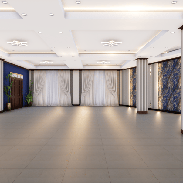 Fiesta Ballroom Event Hall Interior Design | Ro.C Construction & Designs