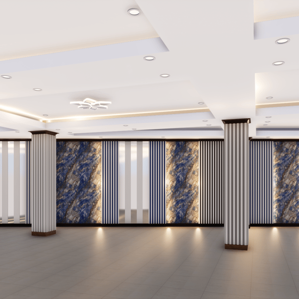 Fiesta Ballroom Event Hall Interior Design | Ro.C Construction & Designs