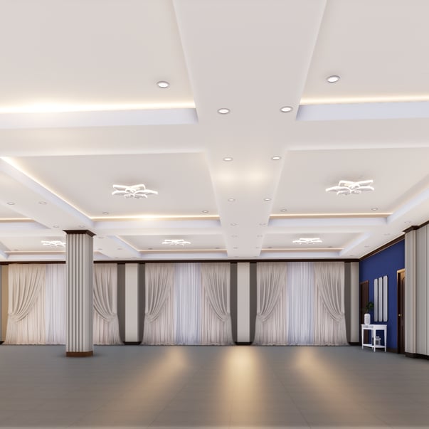 Fiesta Ballroom Event Hall Interior Design | Ro.C Construction & Designs