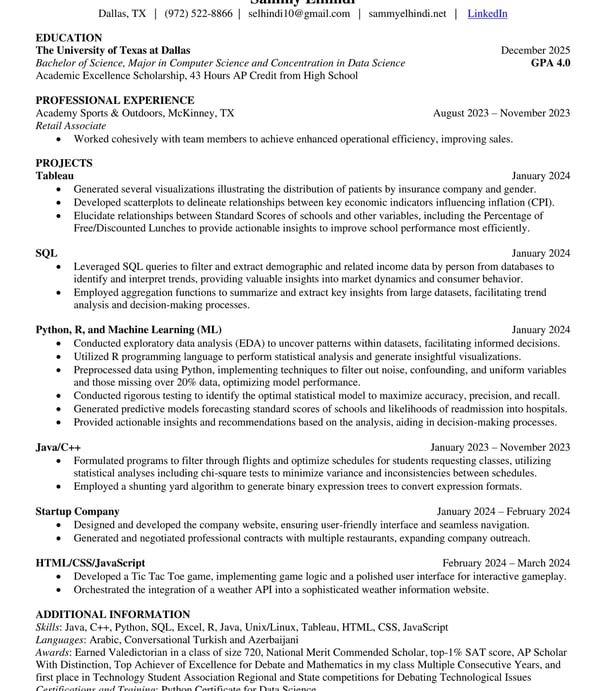 Sammy Elhindi's Projects and Impressive Resume | Stay Updated and Get ...