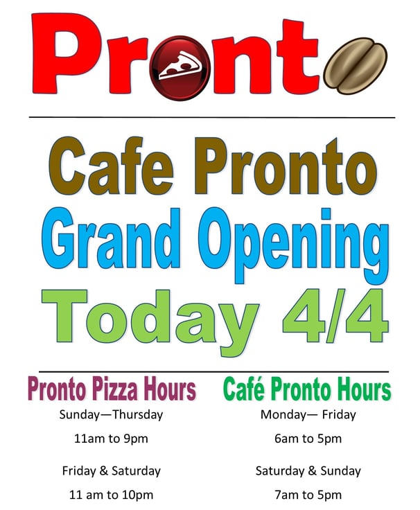 Home | Pronto Pizza Cafe Pronto