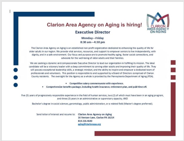 CURRENT JOB OPPORTUNITIES