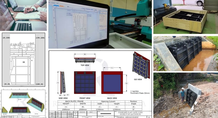 Design and Fabricate HDPE Flap Gates . | FLAP GATE - HDPE