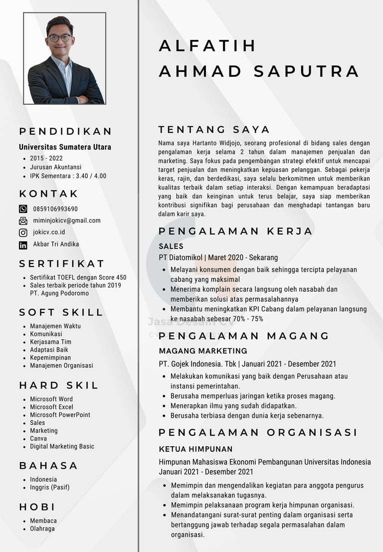 Jasa Bikin CV Kreatif | CV ATS Friendly | CV Pro Kreatif | CV Siap Kirim | jasadesaincv.id
