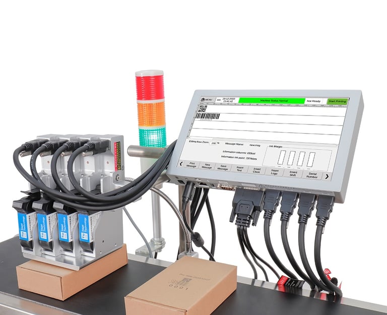T400E 50.8mm TIJ Expiry Date Coding Machine 4 Heads | EcoNova Industries
