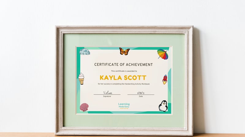 Certificates | Handwriting Activity Workbook | Learning Made Easy ...