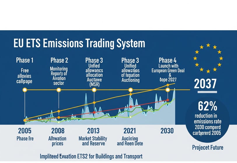 EU ETS 四階段全紀錄：2005→2030 減排路徑演變與啟示 | greenmarketanalytic.com