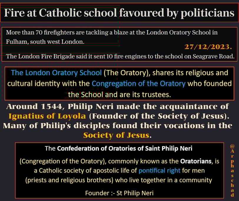 London Oratory Fire, the Pope and Our Lady of Succour. | Gematria.info