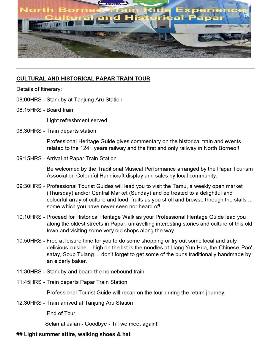 ITINERARY | North Borneo Train Tour