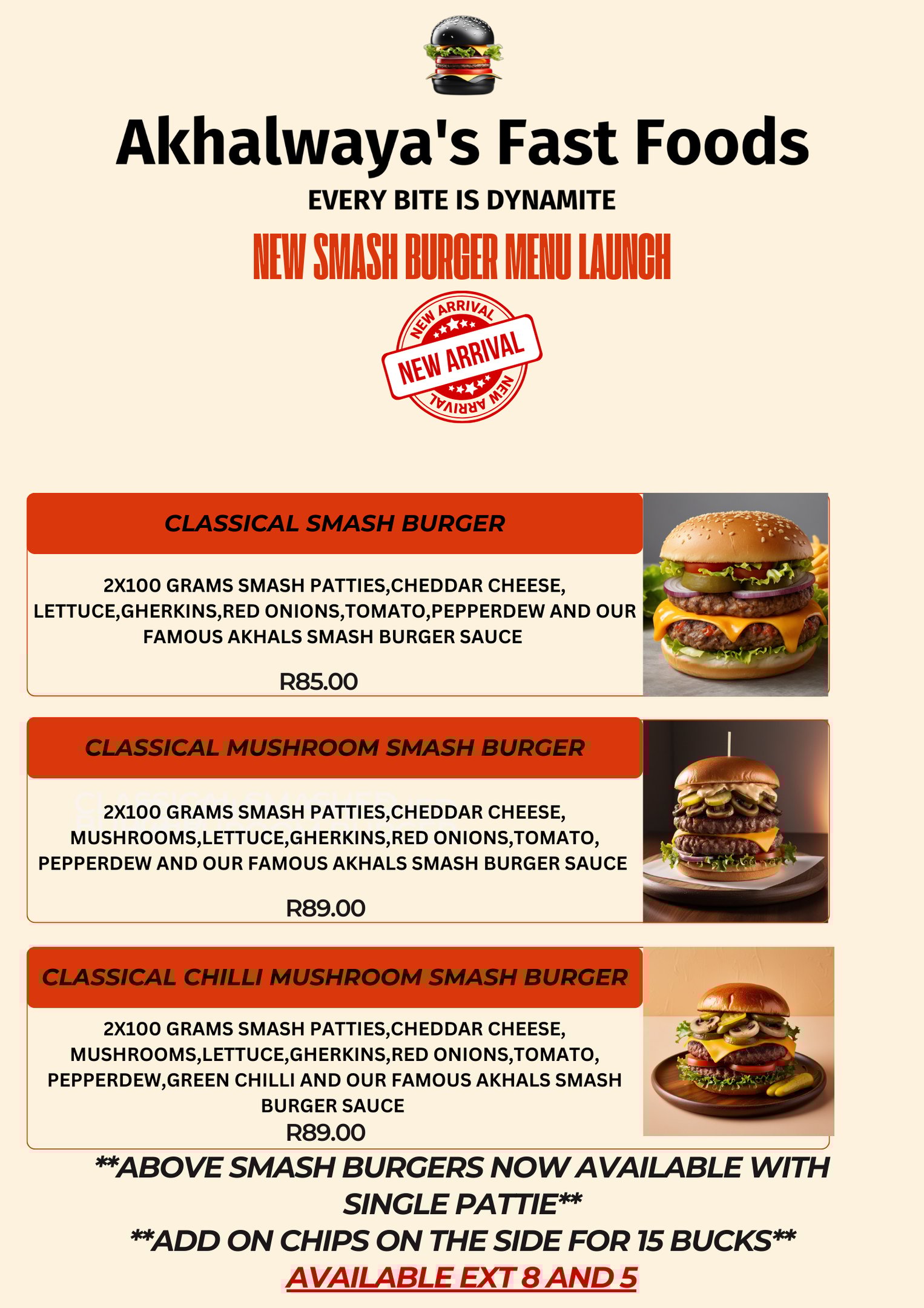 MENU | akhalwaya's fast foods